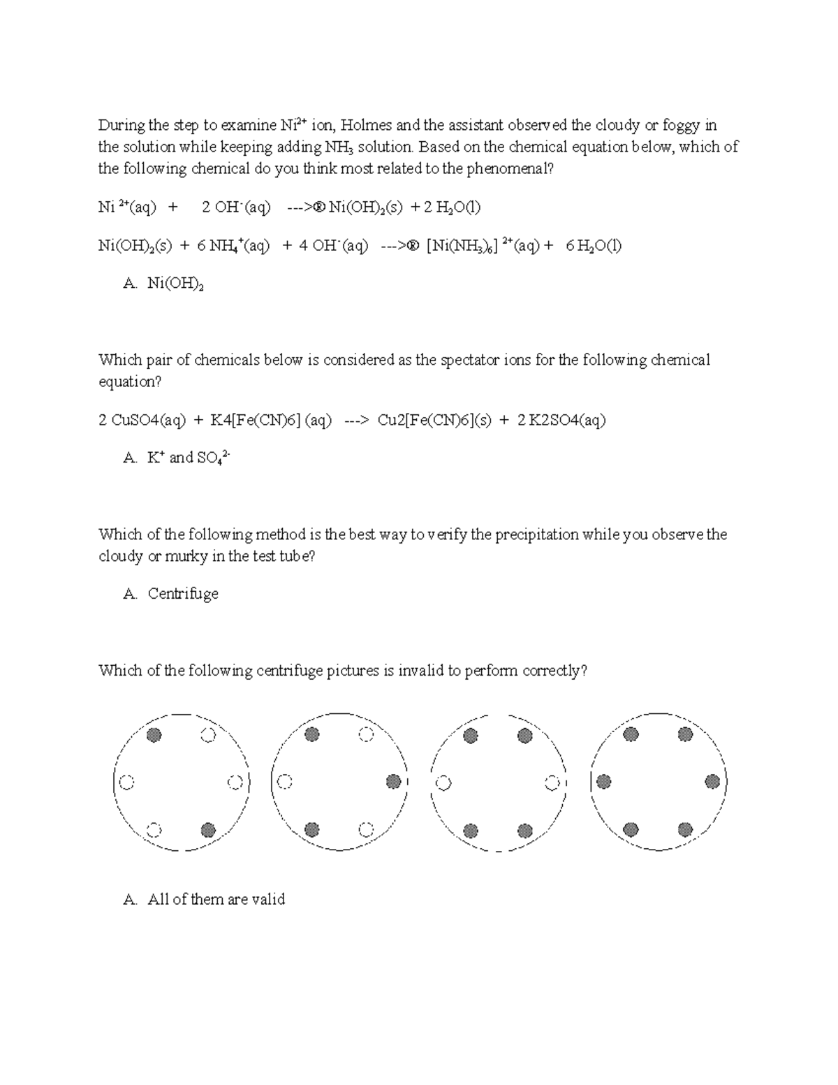 Quiz 4 - Weekly Lab Quiz. Sherlock Holmes Deductive Chemical Reasoning ...