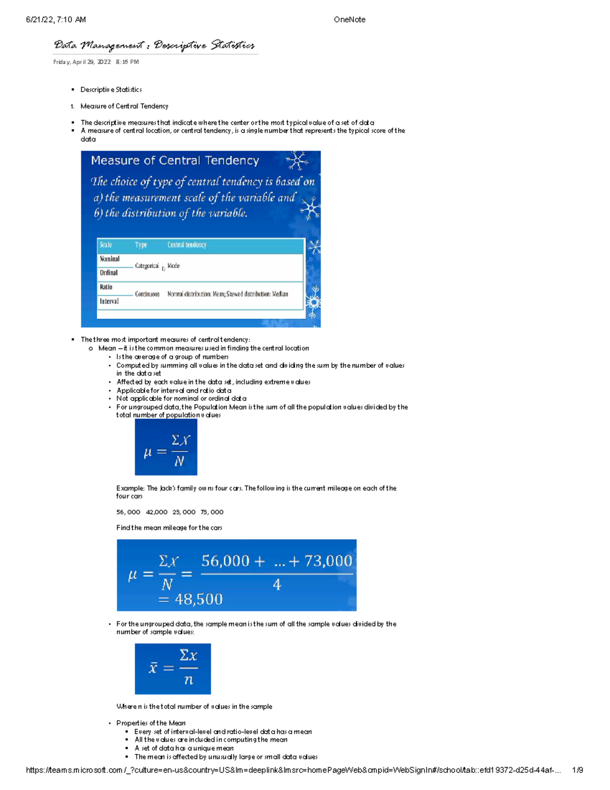 MMW Notes 5 - Data Management : Descriptive Statistics Friday, April 29 ...