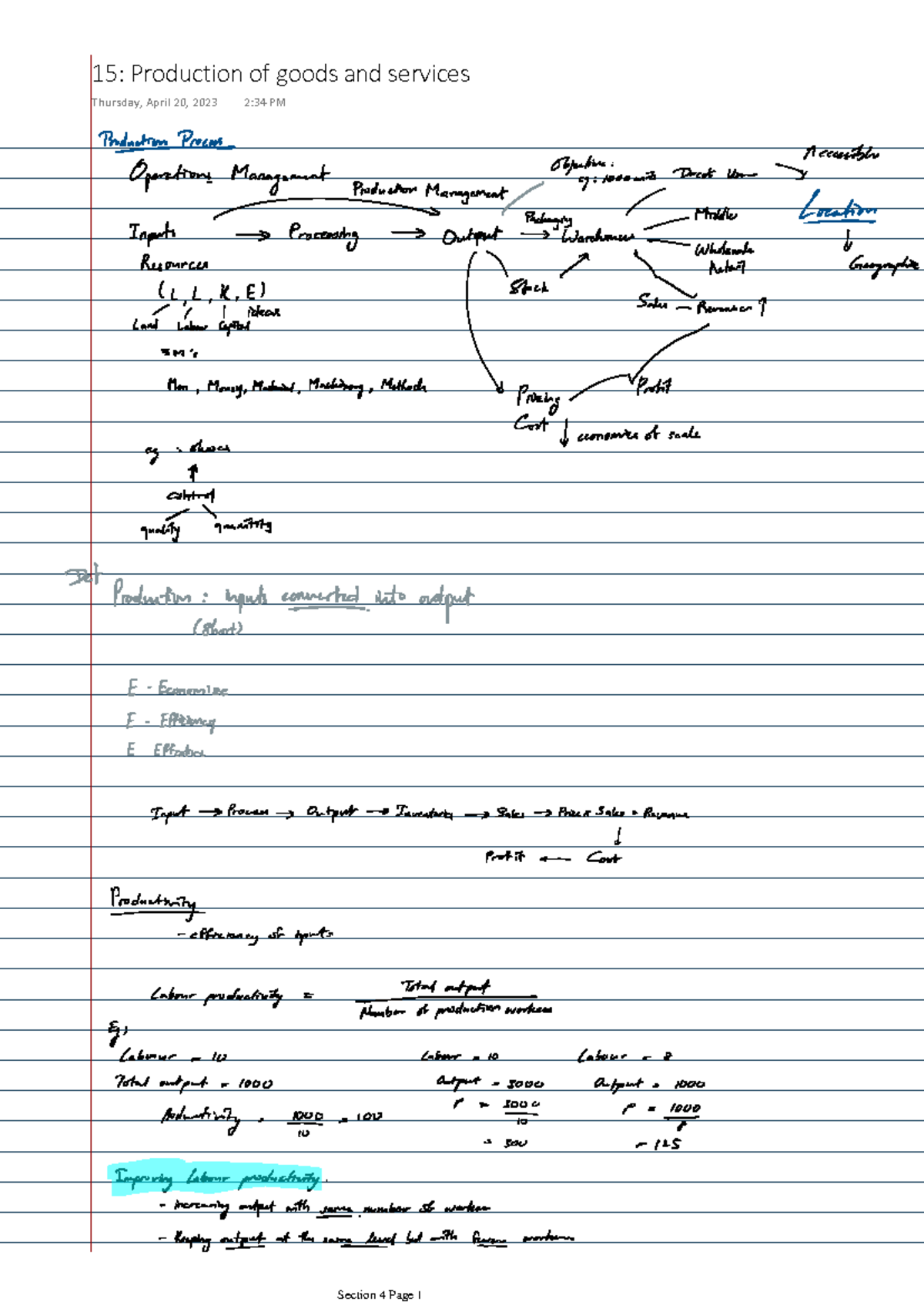 15 Production of goods and services - IGCSE o level - 15: Production of ...