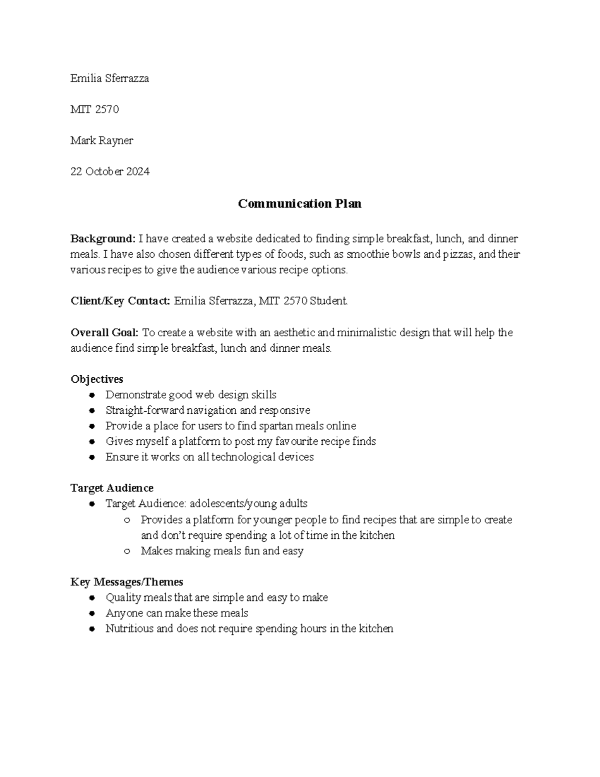 Web Proposal - Emilia Sferrazza MIT 2570 Mark Rayner 22 October 2024 ...