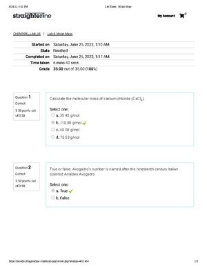 OL Lab 13- Protein Synthesisdone - CHEM120 OL, Week 7 Lab OL Lab 13 ...