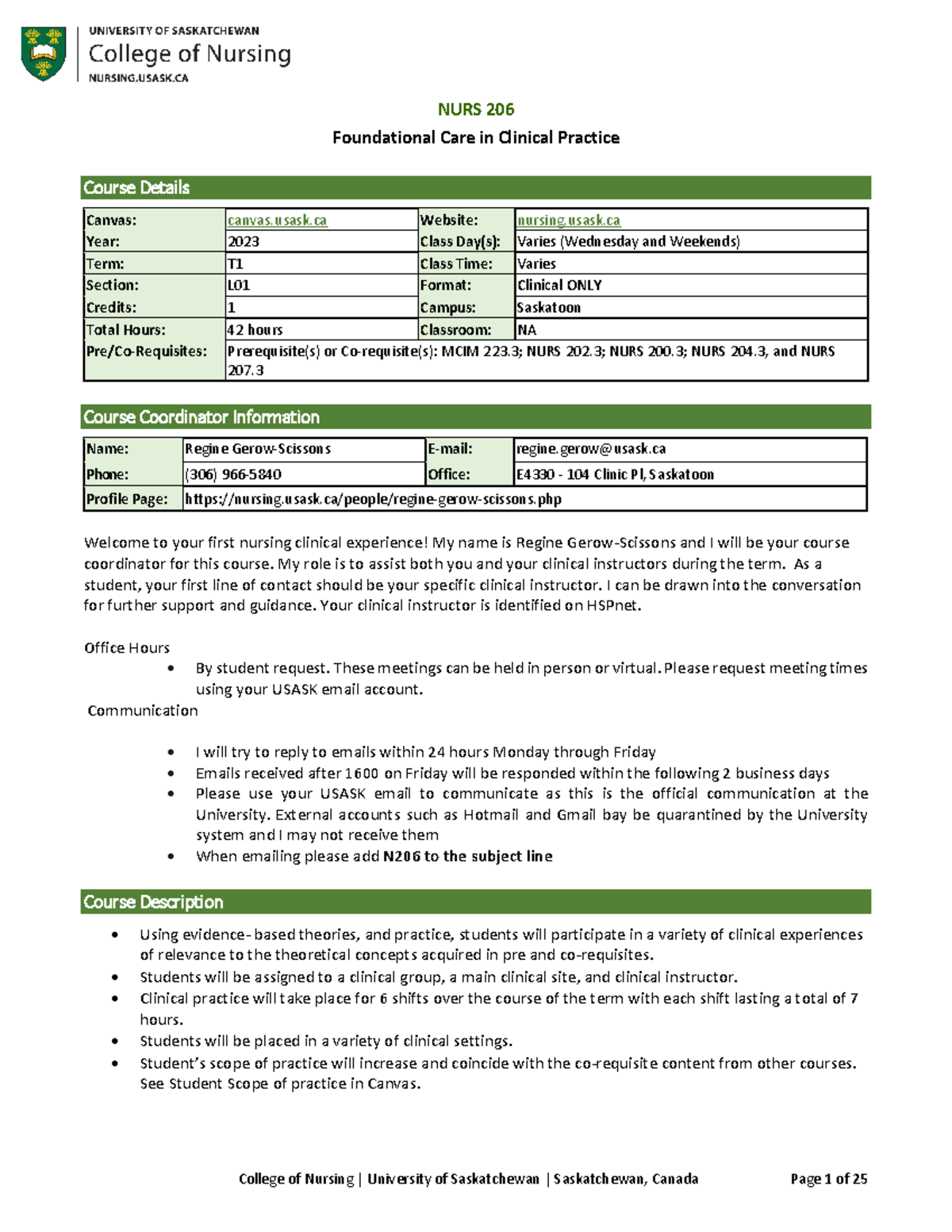 NURS 206-202309 (L01) Gerow-Scissons Final Syllabus-1 - NURS 206 ...