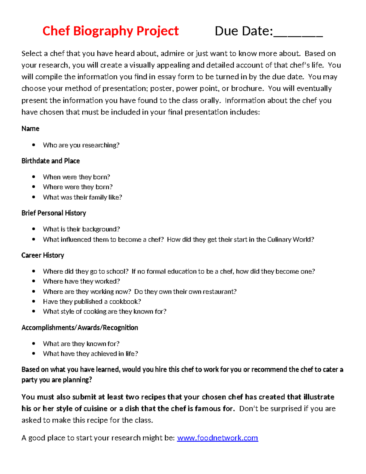 Maxx Morales - Chef Biography Project - Chef Biography Project Due Date ...