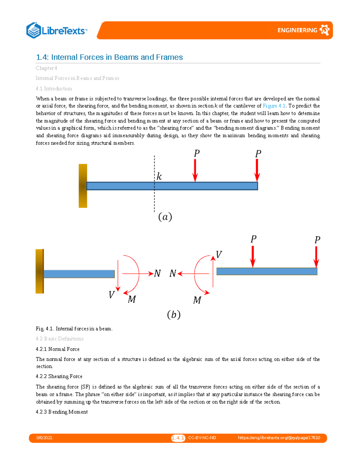 1 - Internal forces in Beams and Frames - 1: Internal Forces in Beams ...