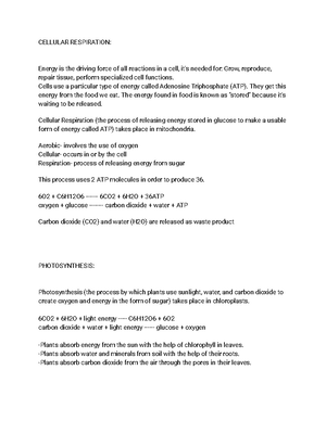 Photosynthesis and Cellular Respiration Virtual Lab - Interdependence ...