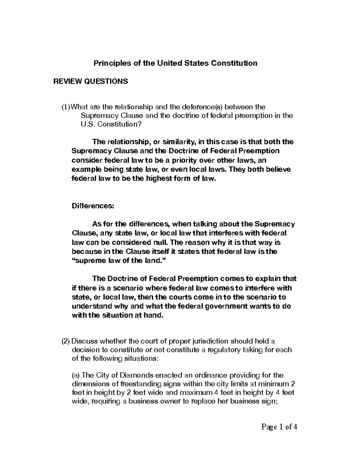 Homework #2 Assignment - Principles of the United States Constitution ...