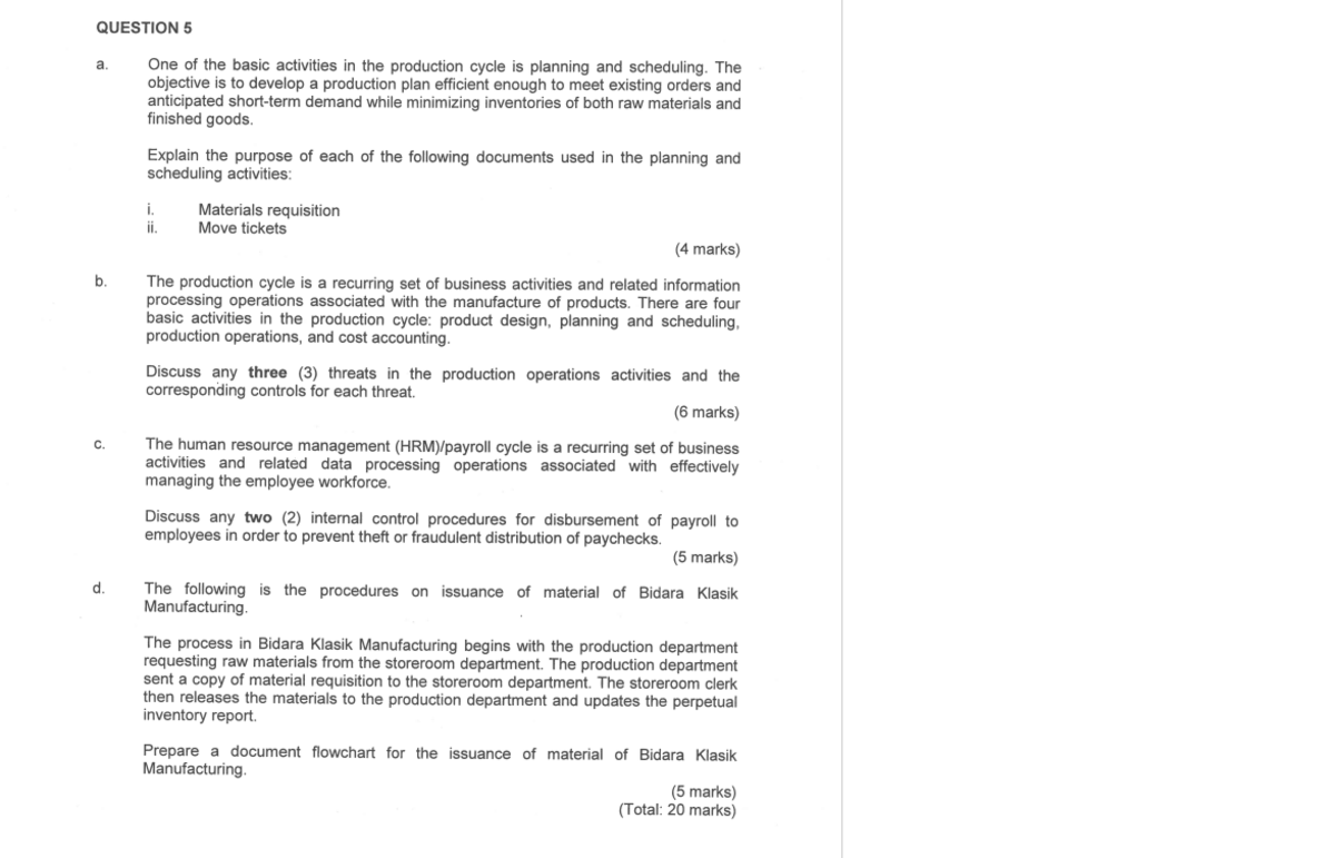 Ais 6 - PYQ - Accounting Information System - Studocu