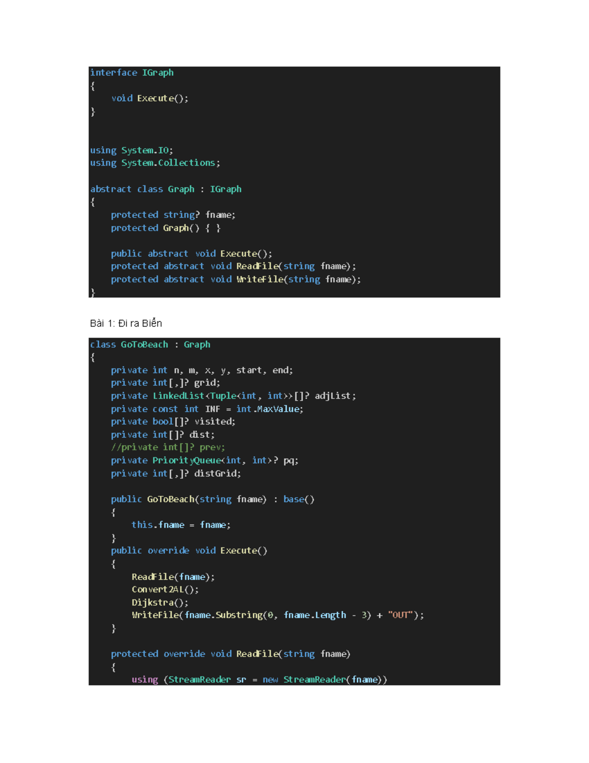 Bai Giai LTDT Buoi8 Huflit - interface IGraph { void Execute(); } using System; using System ...