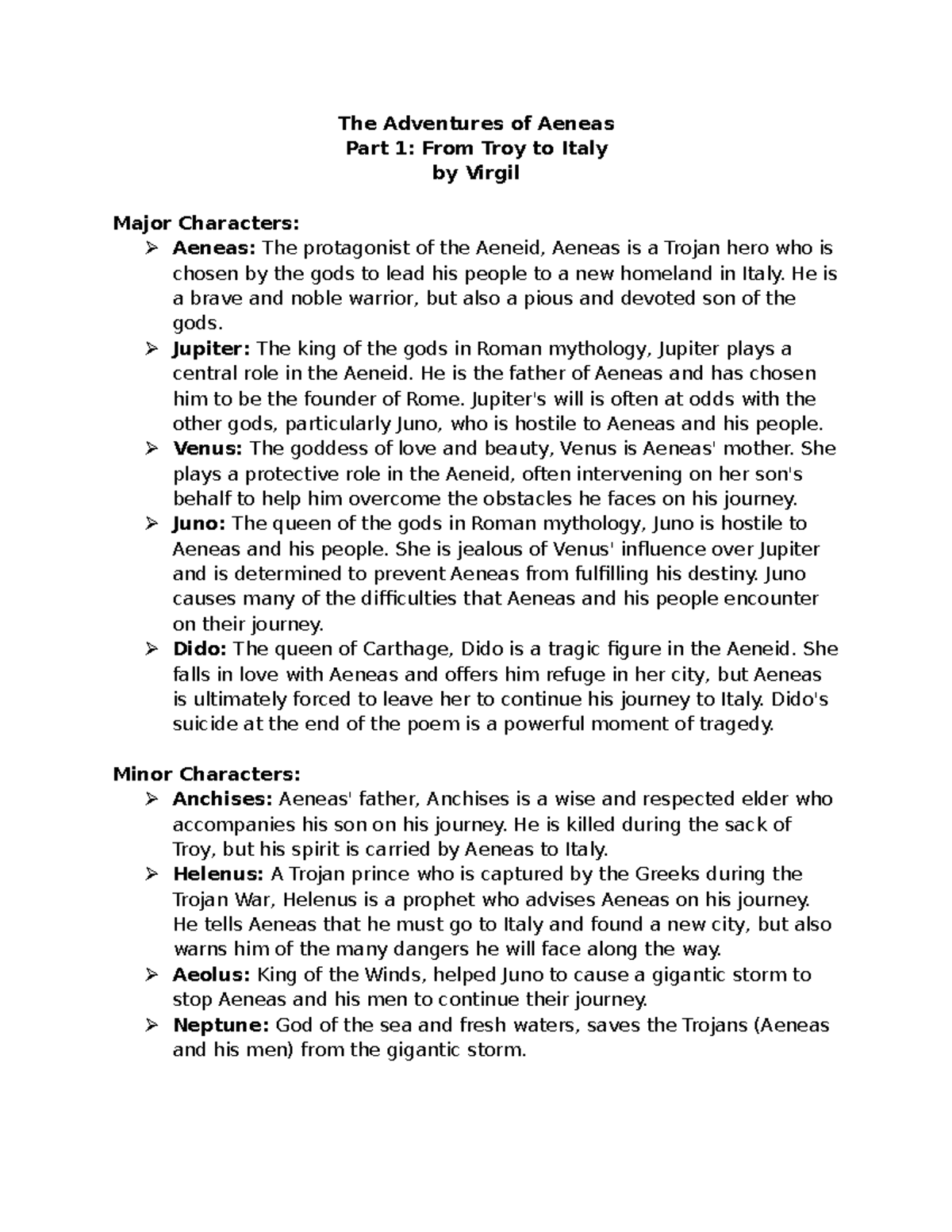 Aeneas - He is a brave and noble warrior, but also a pious and devoted ...