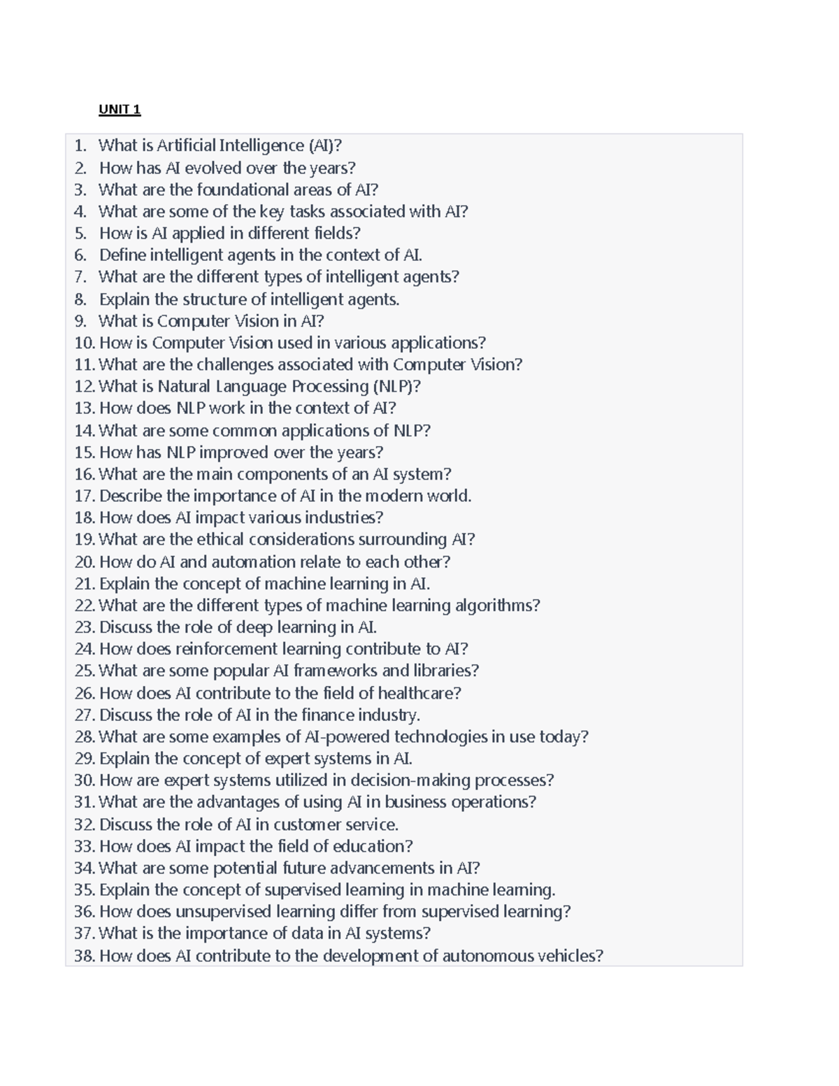 AI unit 1 - Briefly explain - UNIT 1 What is Artificial Intelligence ...