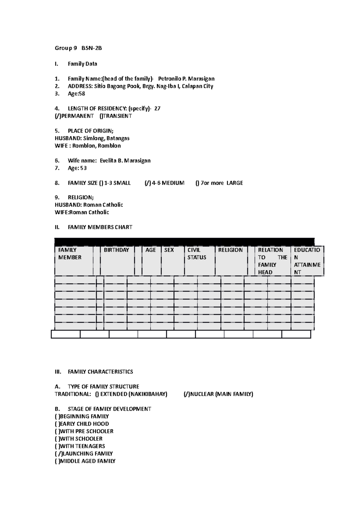 Family Health Assessment Group 9 Group 9 BSN 2B I Family Data Family family-health-assessment-group-9-group-9-bsn-2b-i-family-data-family