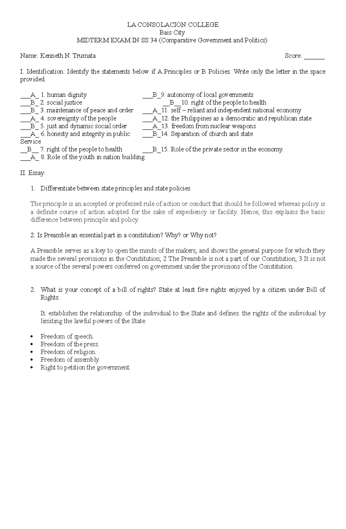 SS-34- Midterm TESS 3 - Social Science - LA CONSOLACION COLLEGE Bais ...