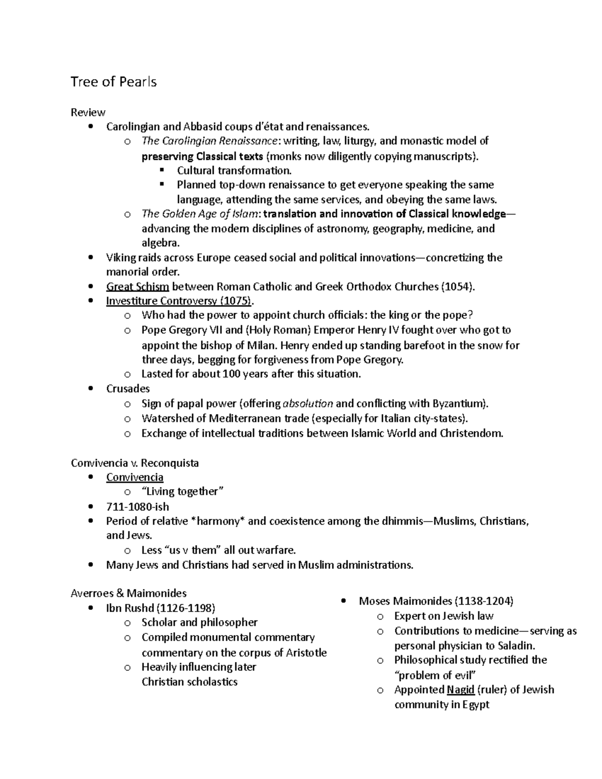 Lecture 9- Professor Steele - Tree of Pearls Review Carolingian and ...