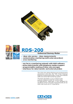 RDS200 Survey Meter Manual - RDS-200 UNIVERSAL SURVEY METER USER’S ...