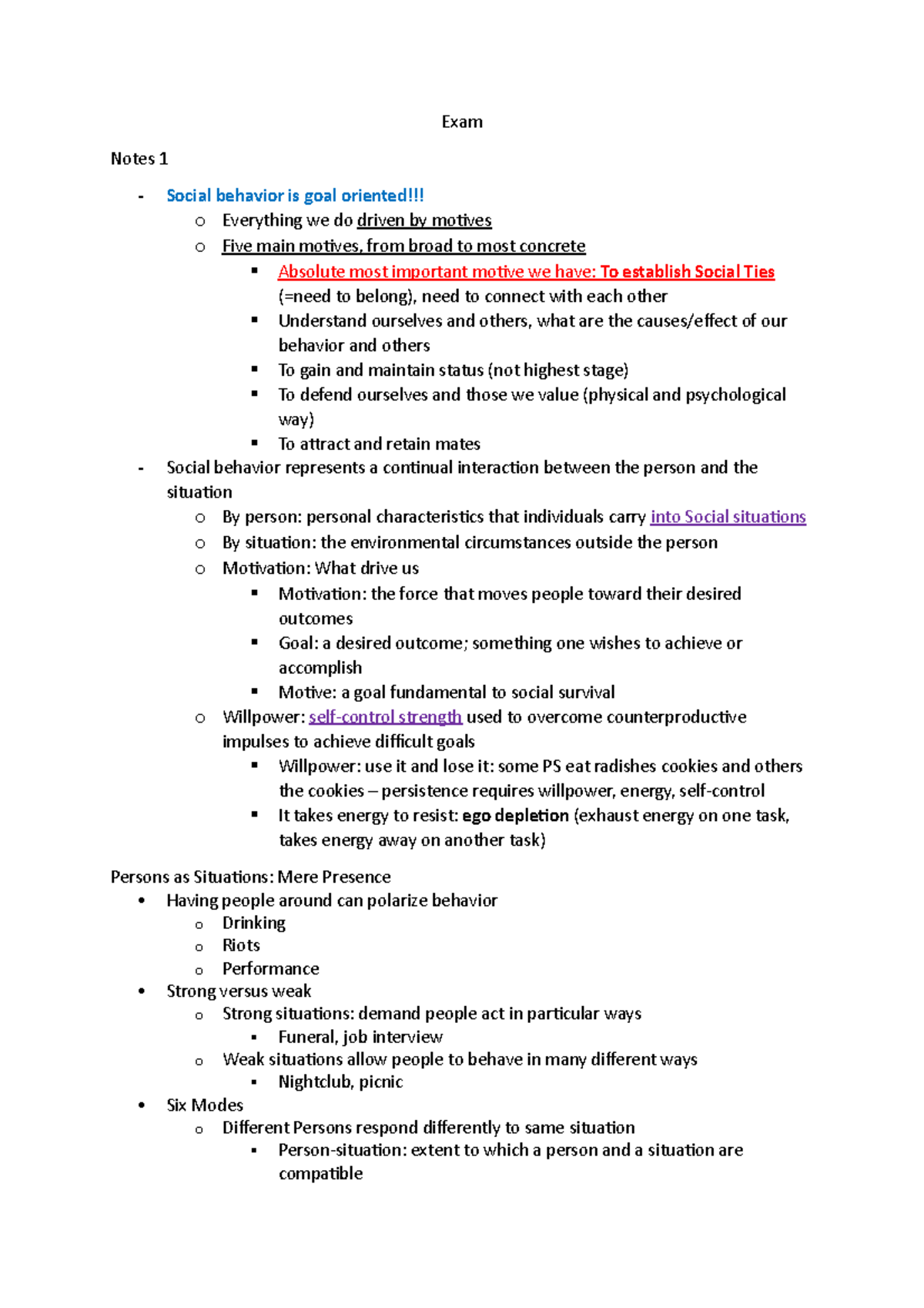 Exam - All the notes reunited and organized for the first exam of ...