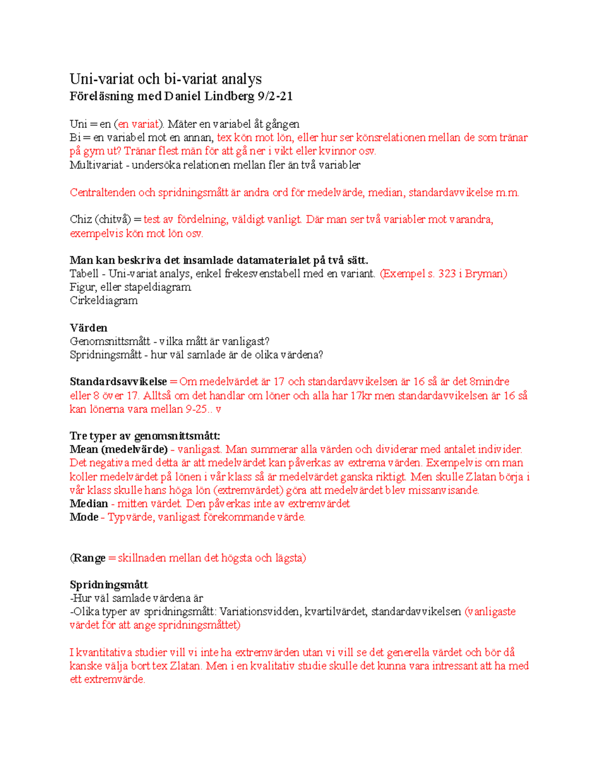 Uni-variat och bi-variat analys, 9/2-21 - Uni-variat och bi-variat ...