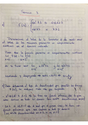 Semana 4 Calculo - Calculo 1 - Nombre asignatura: Cálculo I Semana 4 Nombre del estudiante ...