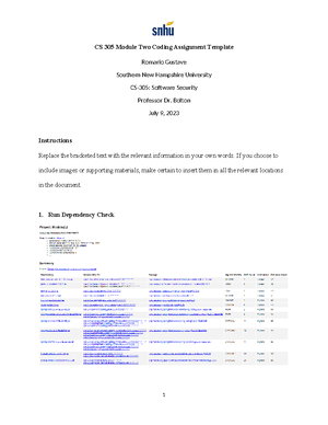 CS 305 Project One Template - Artemis Financial Vulnerability ...