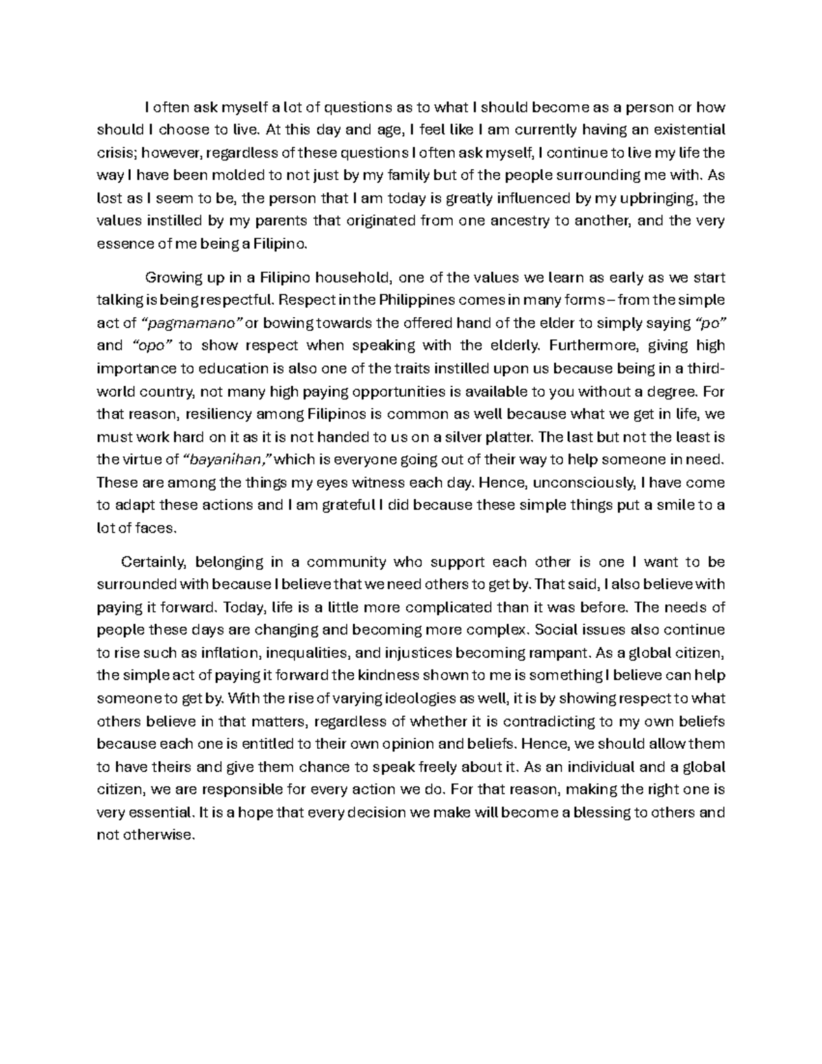 Reflective Assignment 1 - I often ask myself a lot of questions as to ...