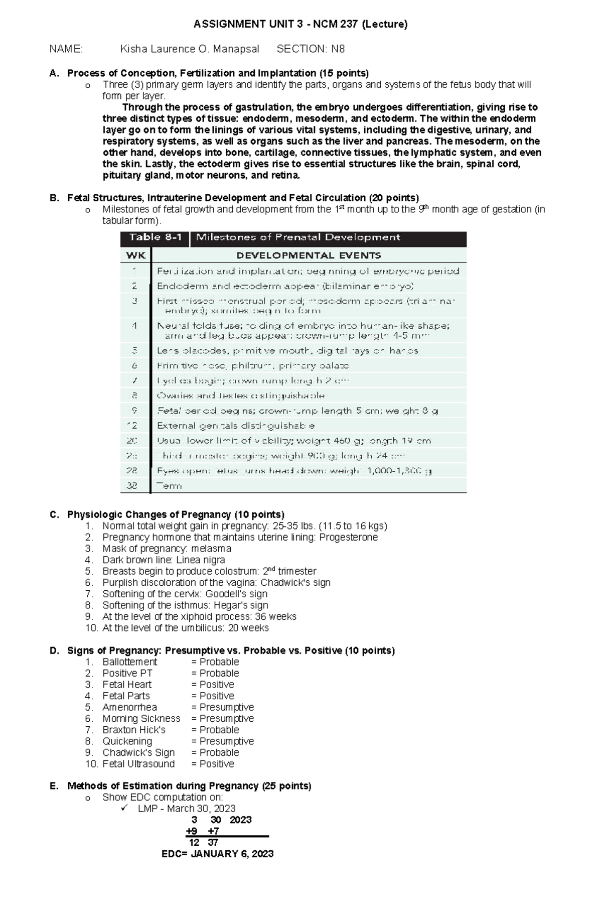 NCM 237 Assignment UNIT 3 2 - ASSIGNMENT UNIT 3 - NCM 237 (Lecture ...
