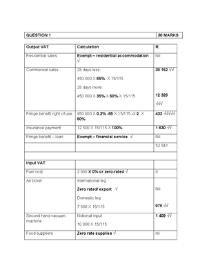 VAT Practice 3 Memo - STUDY - QUESTION 1 (25 MARKS) APOLLO Pty Ltd; VAT ...