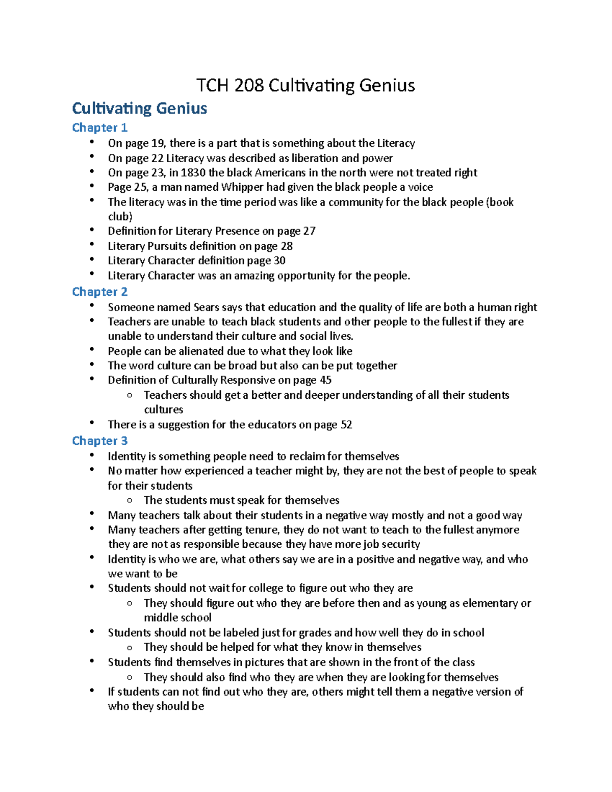 TCH 208 Cultivating Genius - TCH 208 Cultivating Genius Cultivating ...