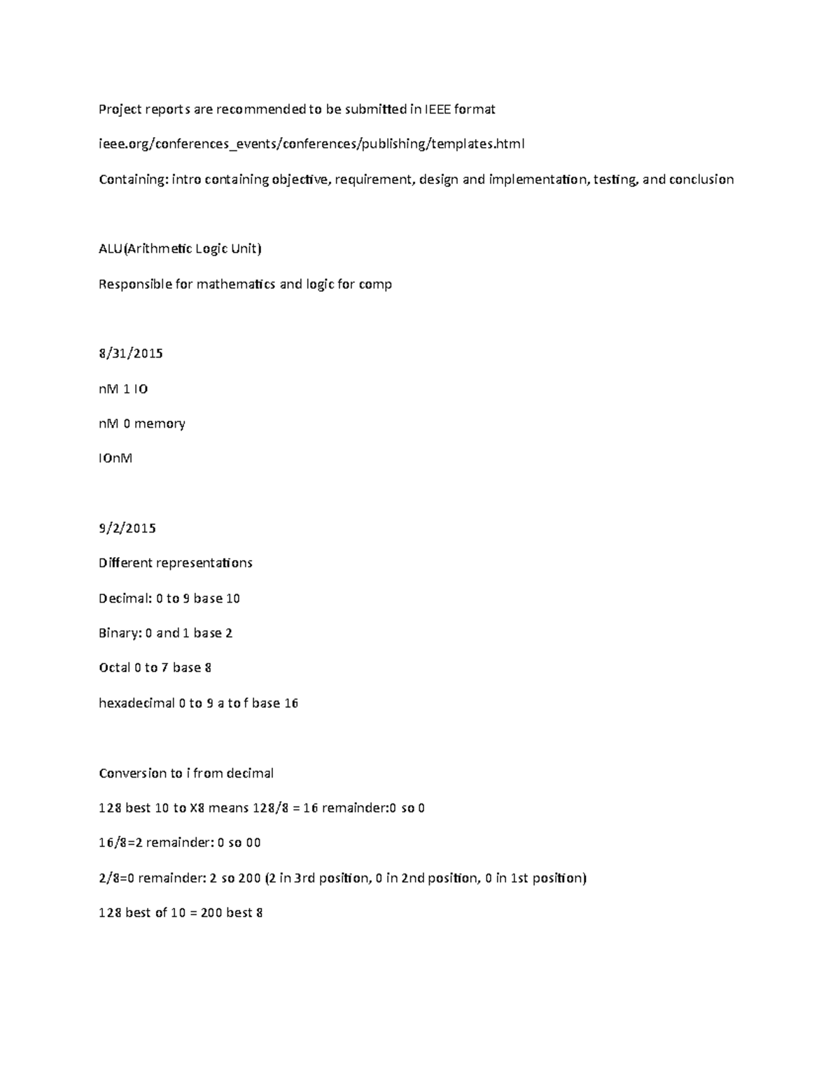 Cs47 notes - Project reports are recommended to be submitted in IEEE ...
