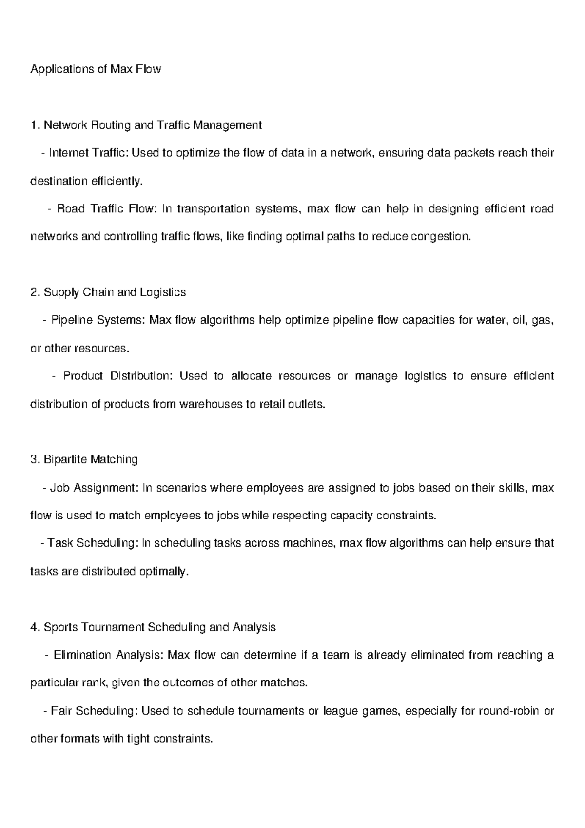 Applications of Max Flow - Applications of Max Flow Network Routing and Traffic Management ...