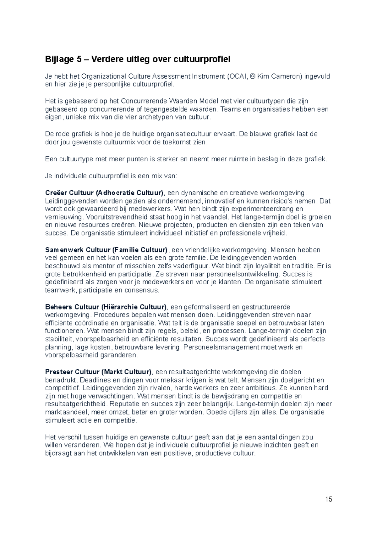 OCAI TEST - Uitleg - nvt - Bijlage 5 – Verdere uitleg over ...