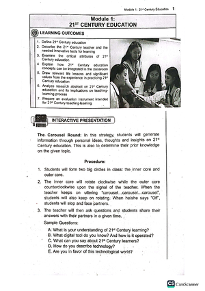 Prof Ed 110 Study Guide 1 1 - STUDY GUIDE FOR MODULE NO. 1_ ¬¬¬¬¬Study Guide in Prof. Ed. 110 ...