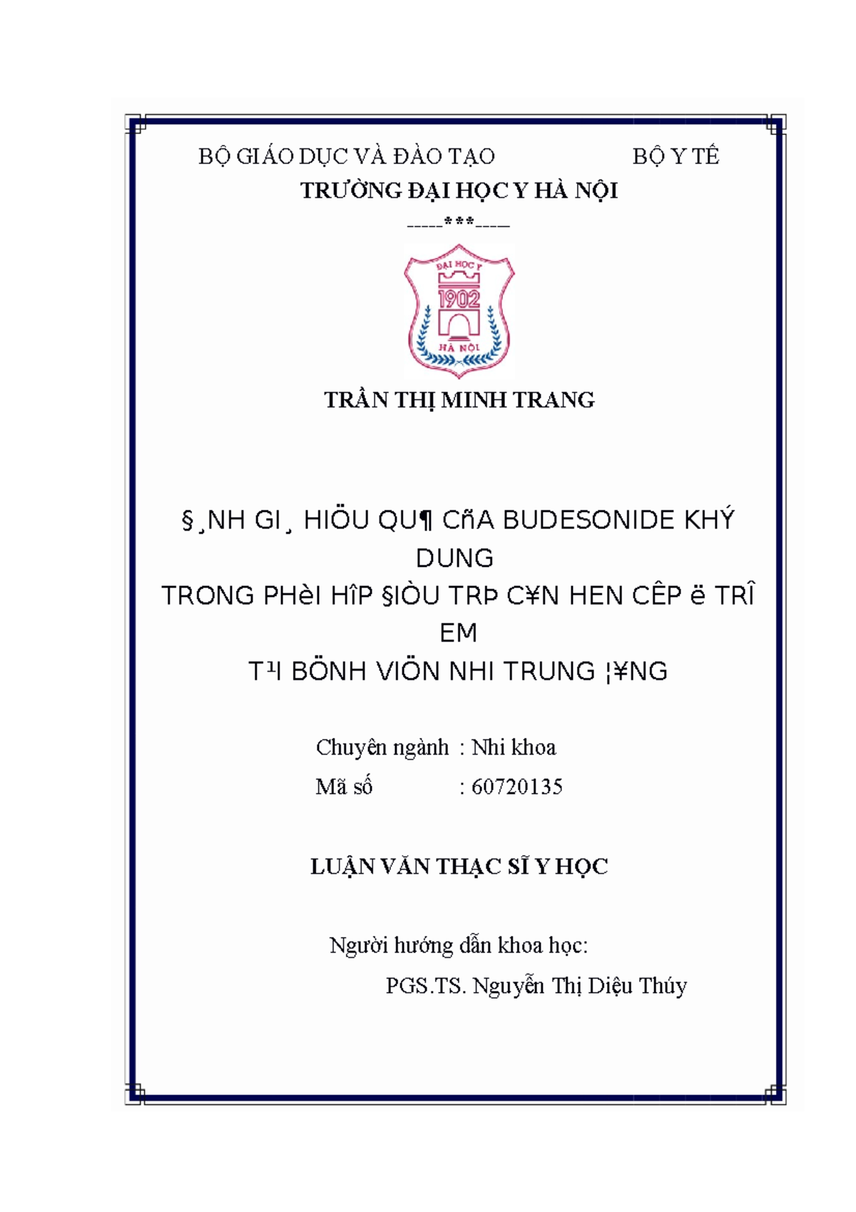 Danh gia hieu qua cua budesonide khi dung trong phoi hop dieu tri con ...