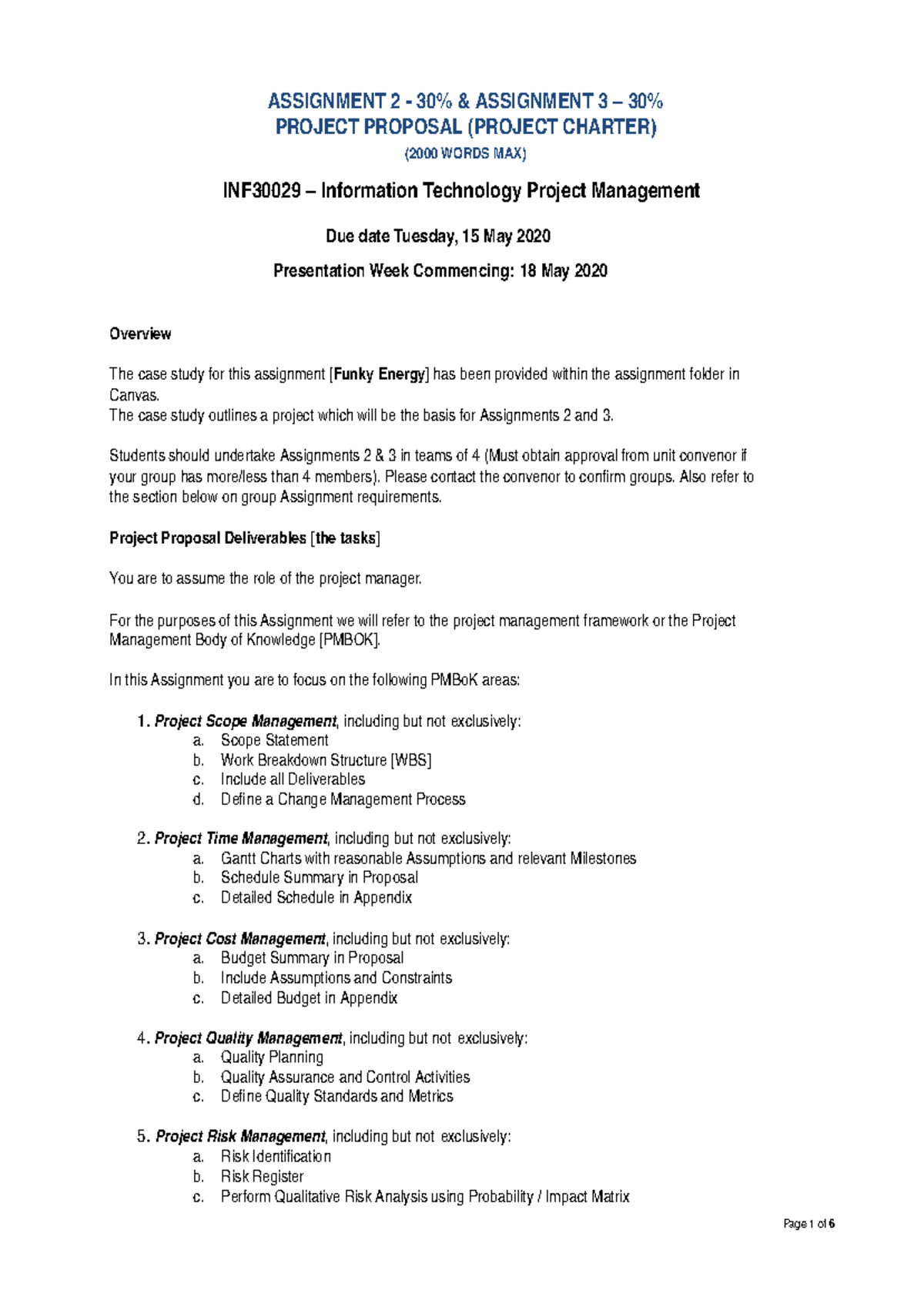 INF30029 2020 Assignment 2 & 3 - Page 1 of ASSIGNMENT 2 - 30% ...