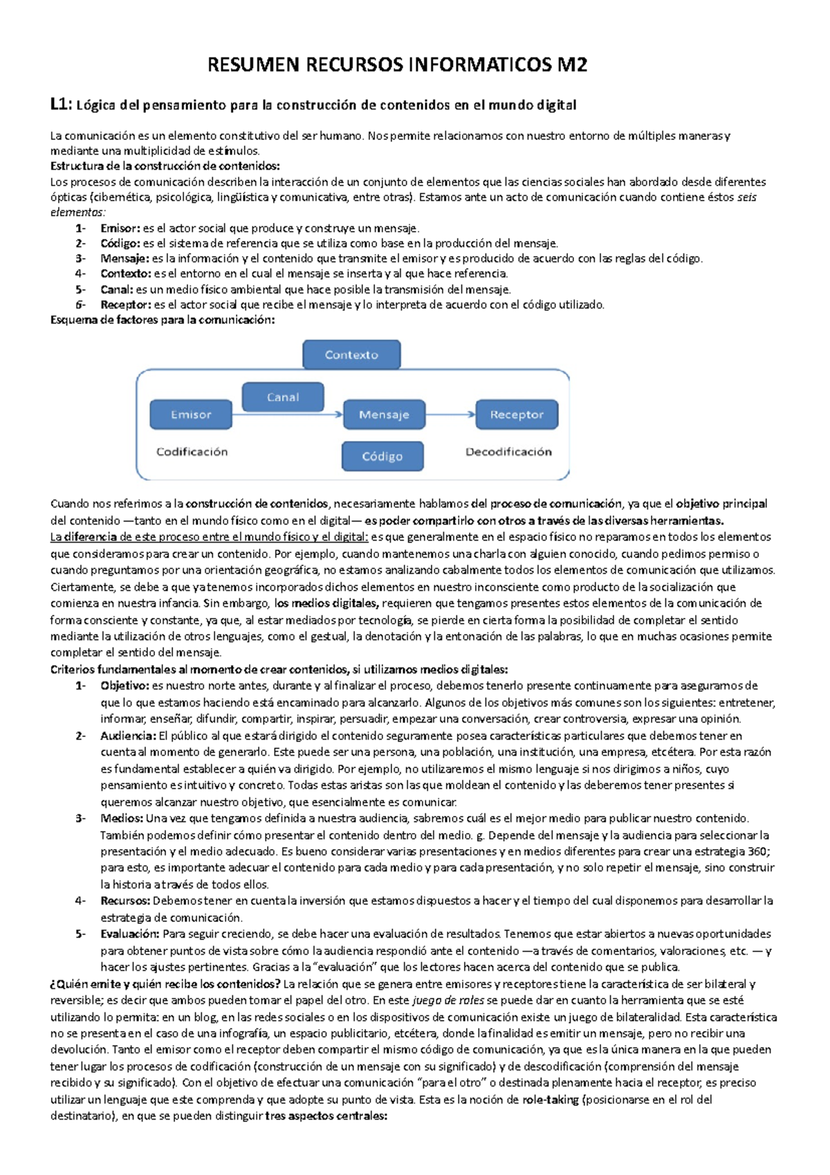 Resumen Recursos Informaticos M2 - RESUMEN RECURSOS INFORMATICOS M L1: Lógica del pensamiento ...