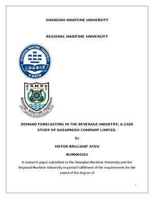 Tundebello- BLM0003418 - i SHANGHAI MARITIME UNIVERSITY REGIONAL ...