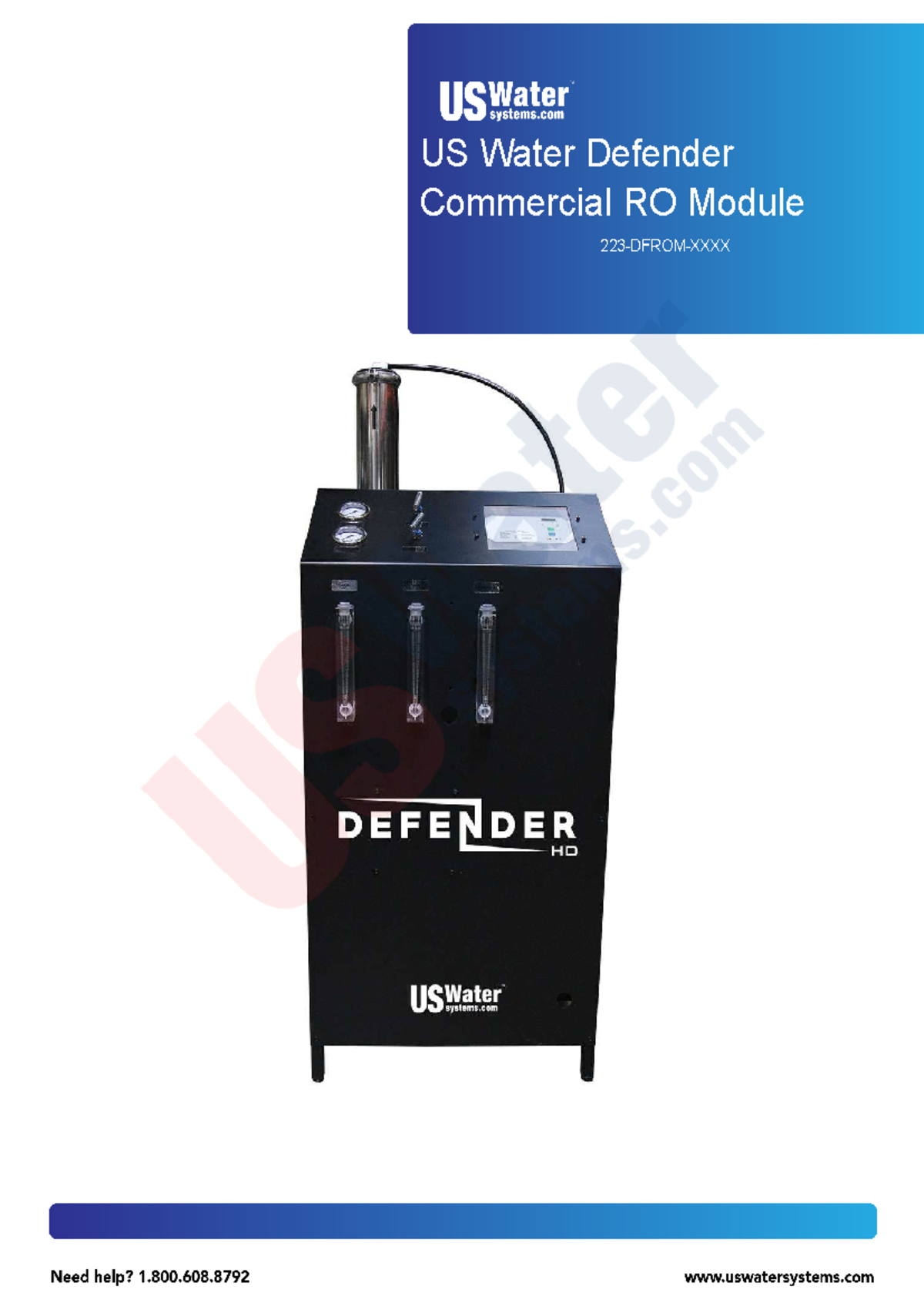 USWater Defender ROModule Manual - US Water Defender Commercial RO ...