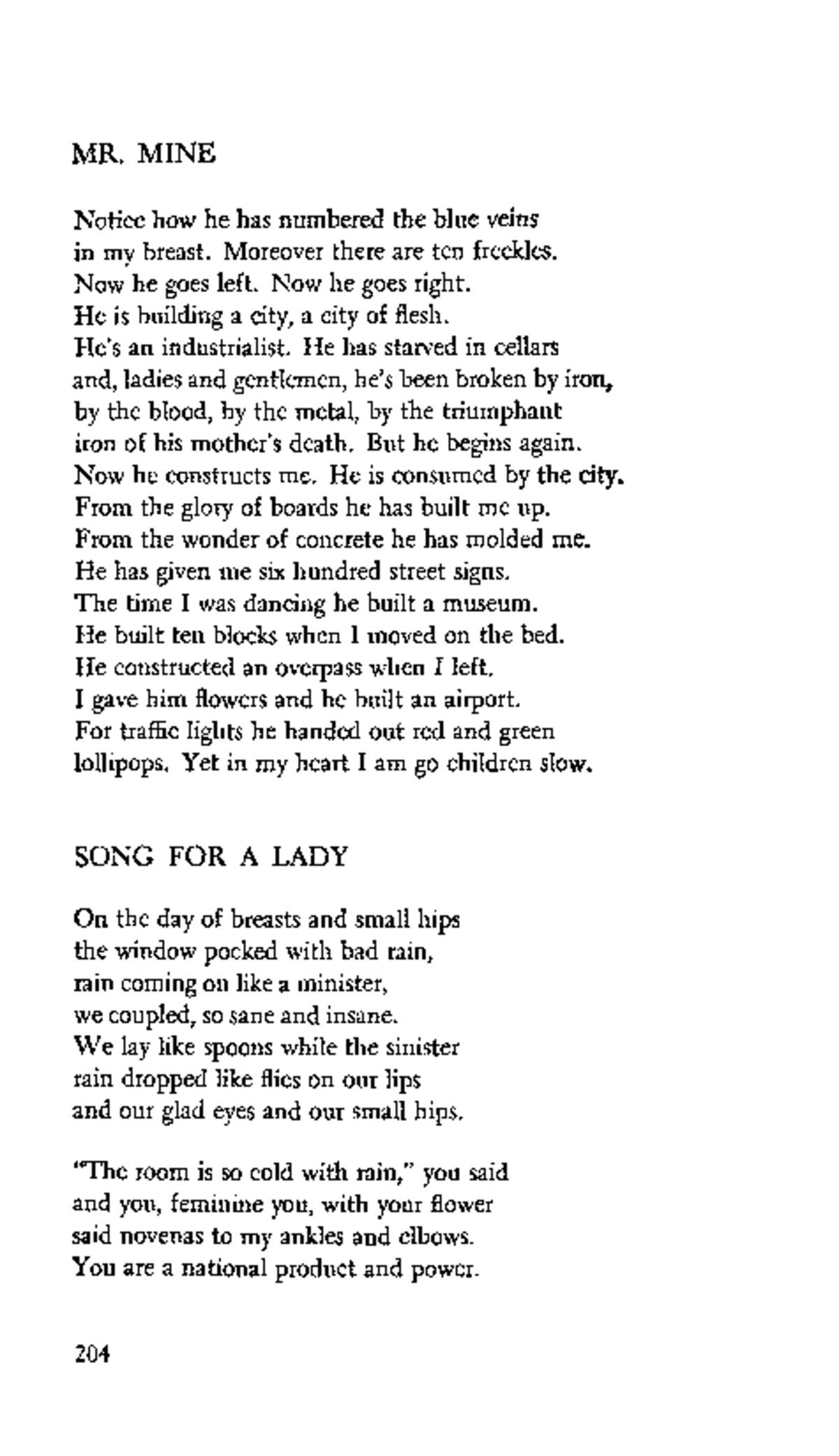 Anne Sexton - The Complete Poems 232 - MR. MINE Notice how he has ...
