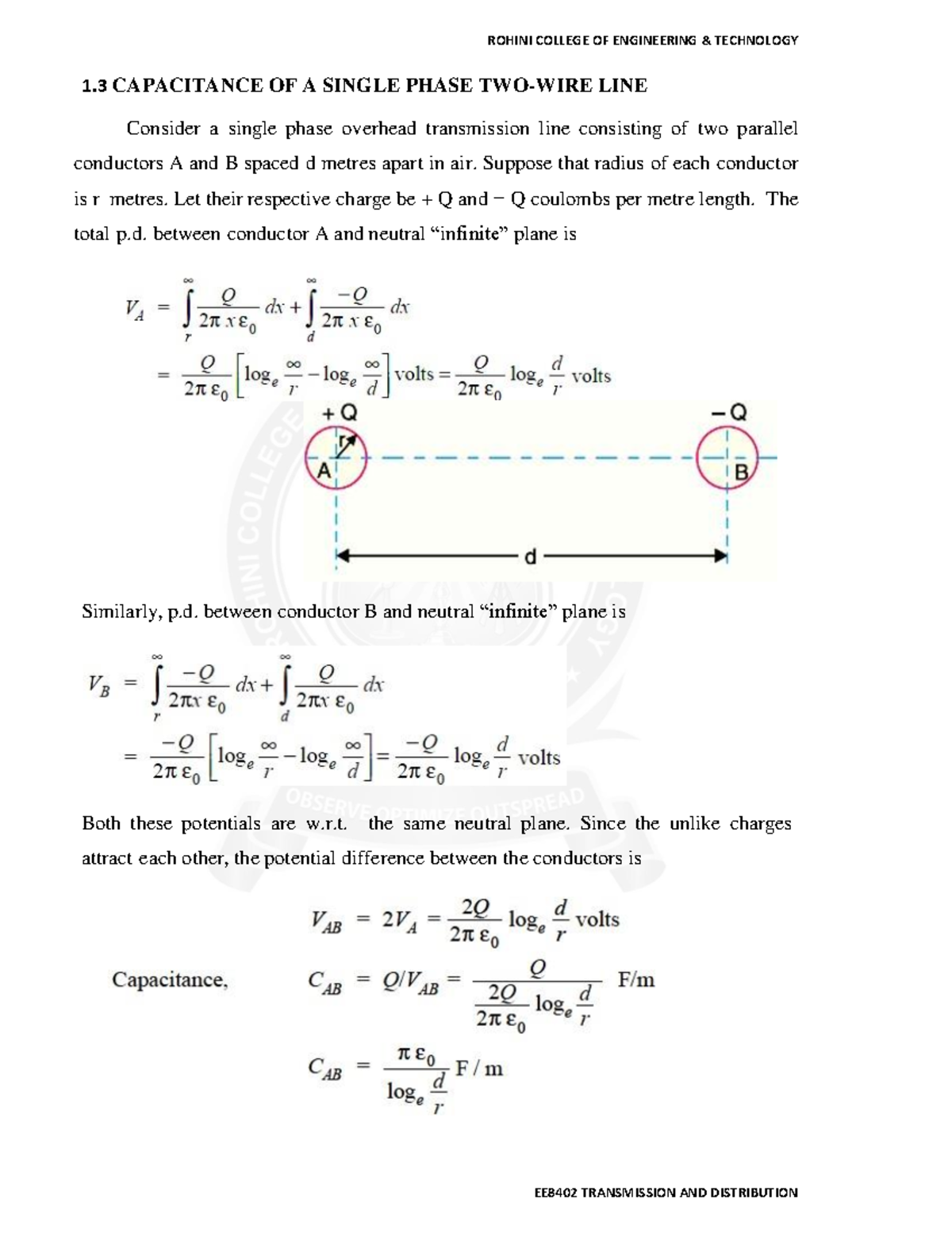 Rohini 74455984409 - Electrical power - 1 CAPACITANCE OF A SINGLE PHASE ...