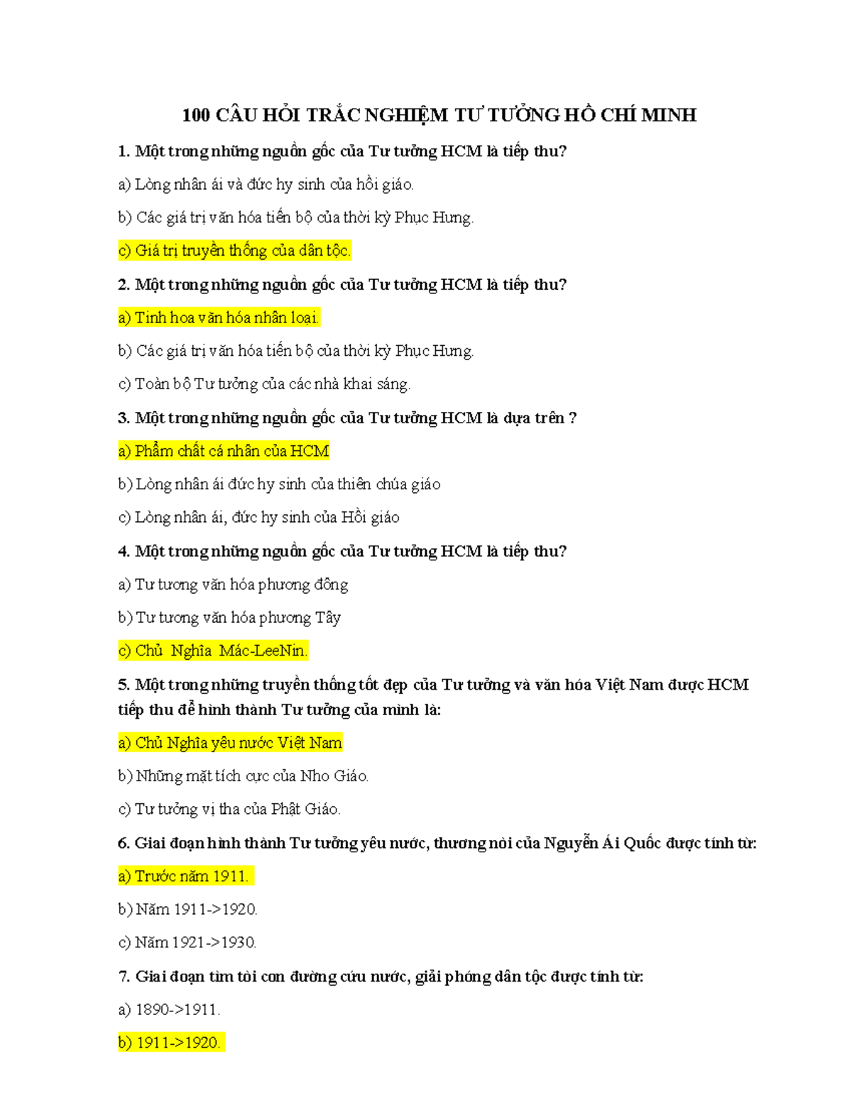 00 CAU HI TRC Nghim T TNG H CHI M - 100 CÂU HÞI TR¾C NGHIÞM T ̄ T ̄ÞNG ...