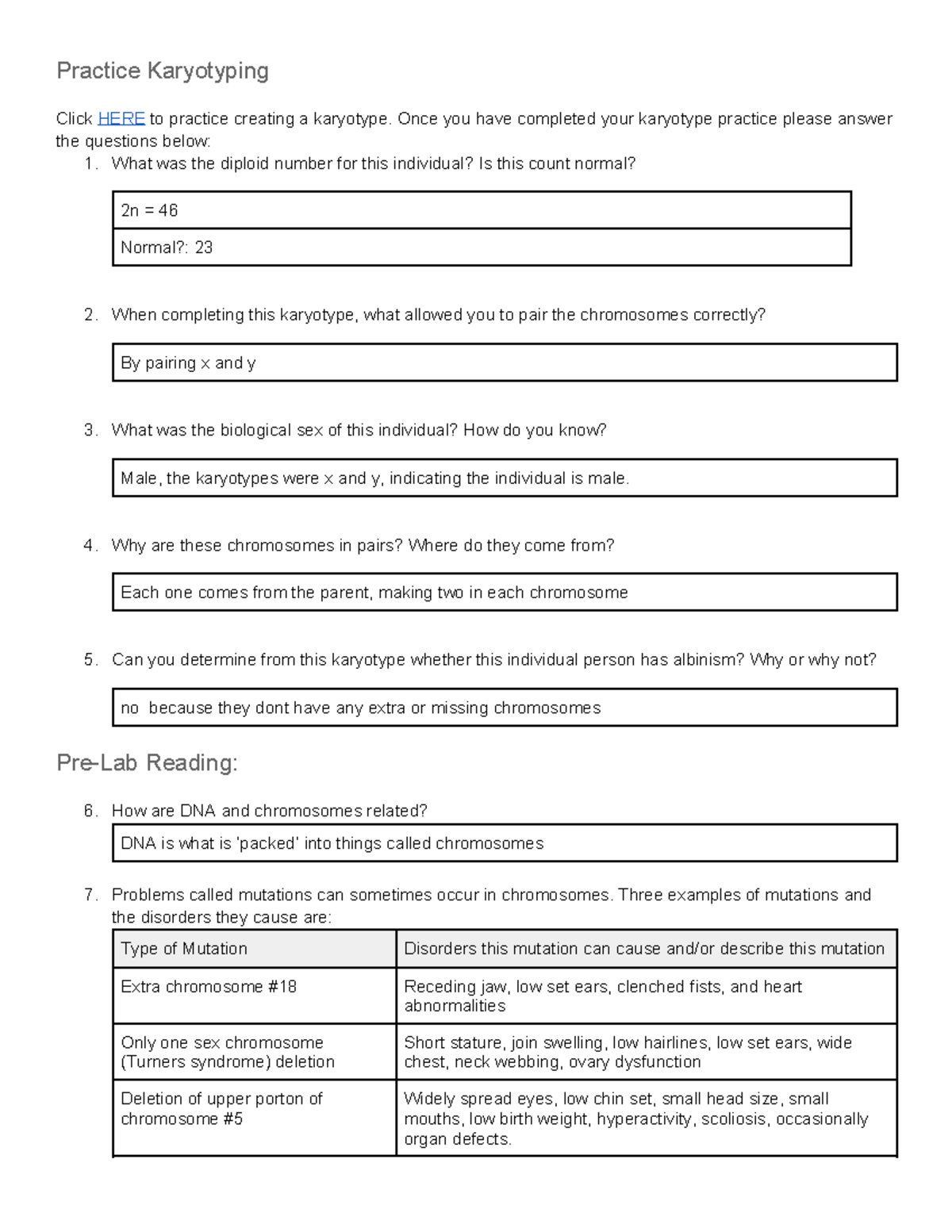 Hernandez 11C Karyotyping & Chromosomes - Practice Karyotyping Click ...