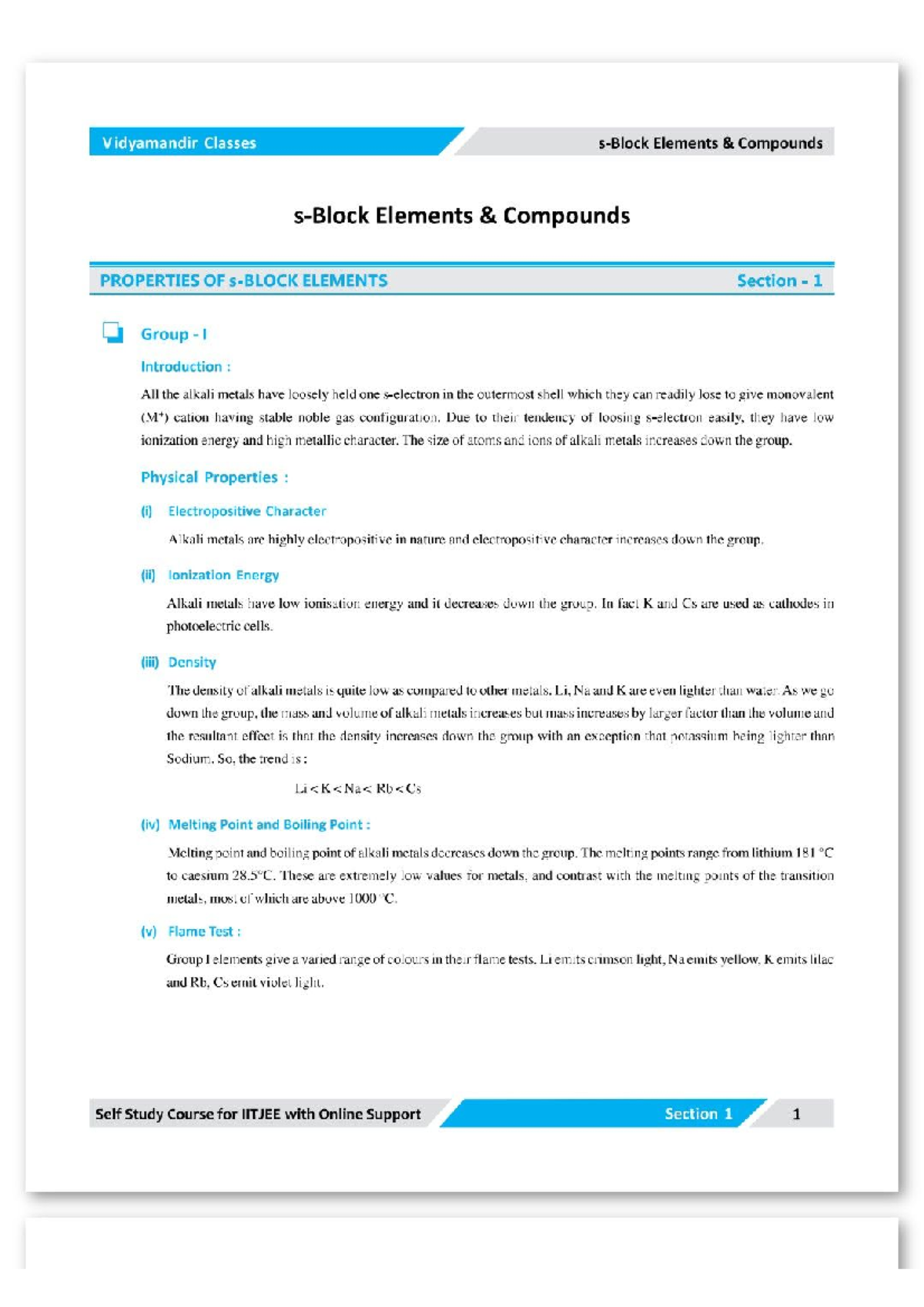 S-Block Elements and Compounds - Vidyamandir Classes Elements Compounds ...