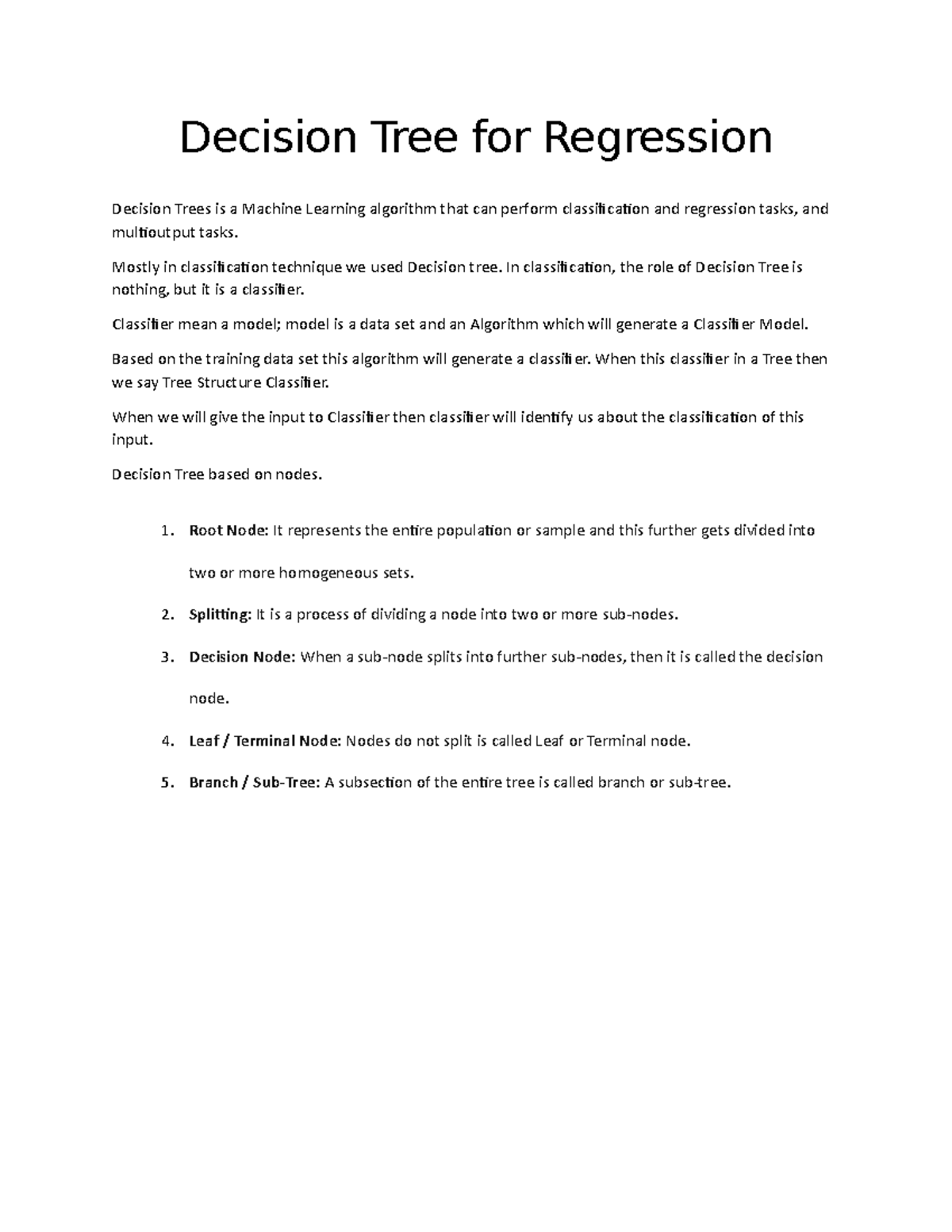 Decision Tree for Regression - Decision Tree for Regression Decision ...