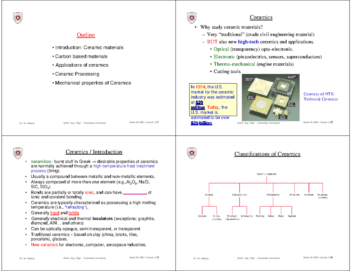 Lecture 13 PM MECH 421 - ####### Dr. M. Medraj Mech. Eng. Dept ...