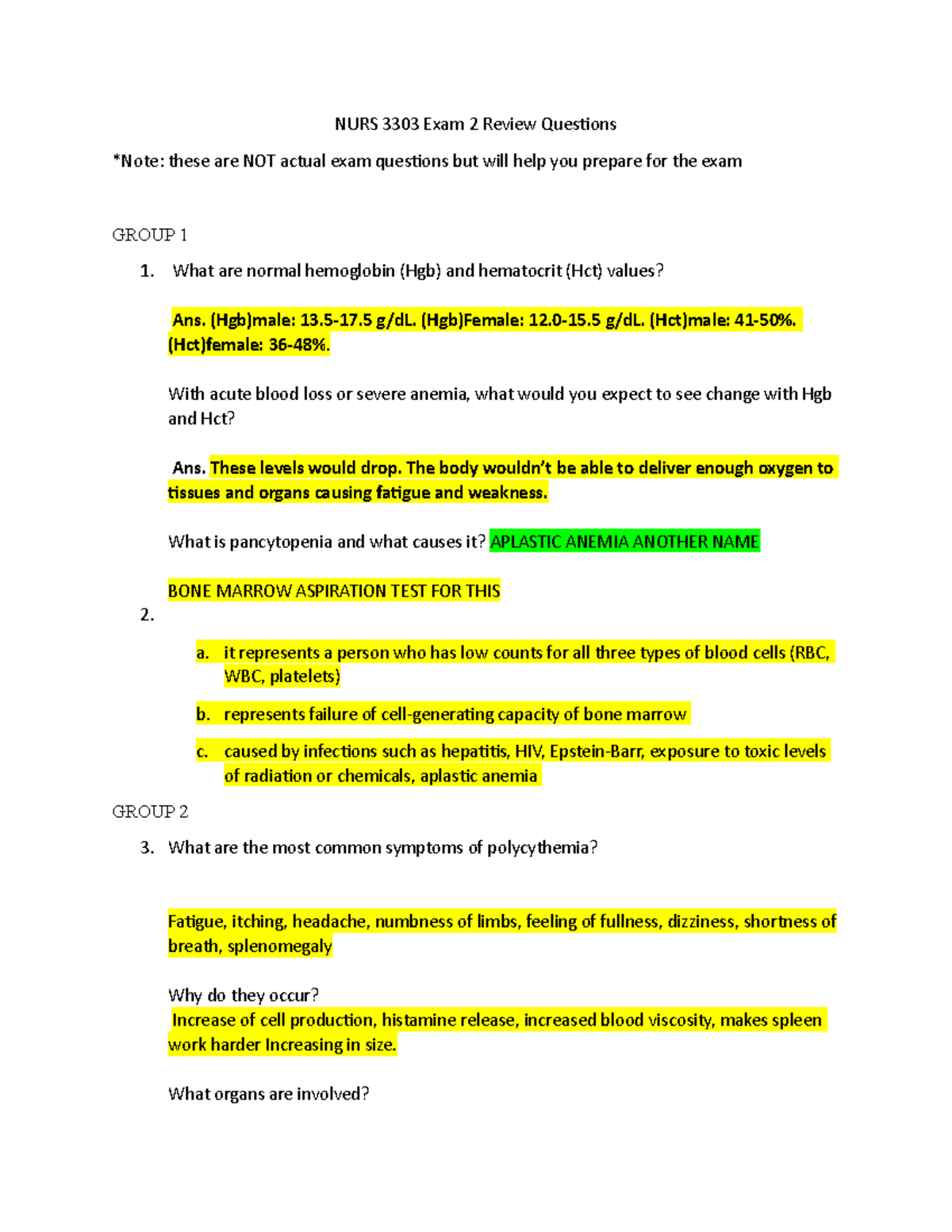 NURS+3303+Exam+2+Review+Questions - NURS 3303 Exam 2 Review Questions ...