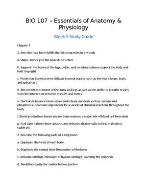 Chapter 10- Anatomy - BIO 107 – Essentials of Anatomy & Physiology Week ...