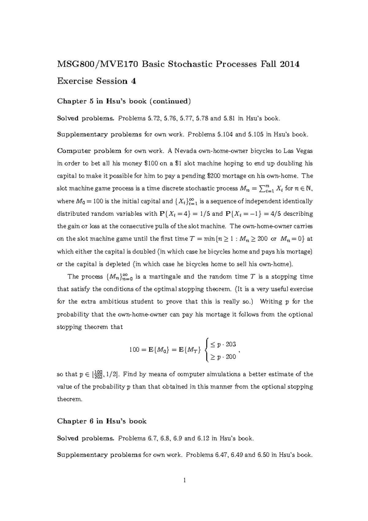 Tutorial Work Exercise4 Bbasic Stochastic Processes Msg800mve170 Basic Stochastic