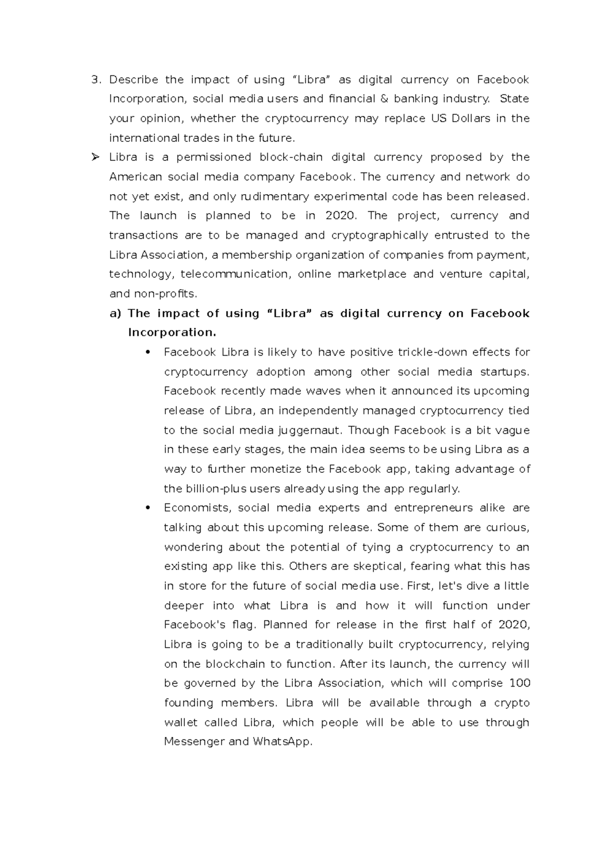 MAF 603 Project assigment for student - Describe the impact of using ...