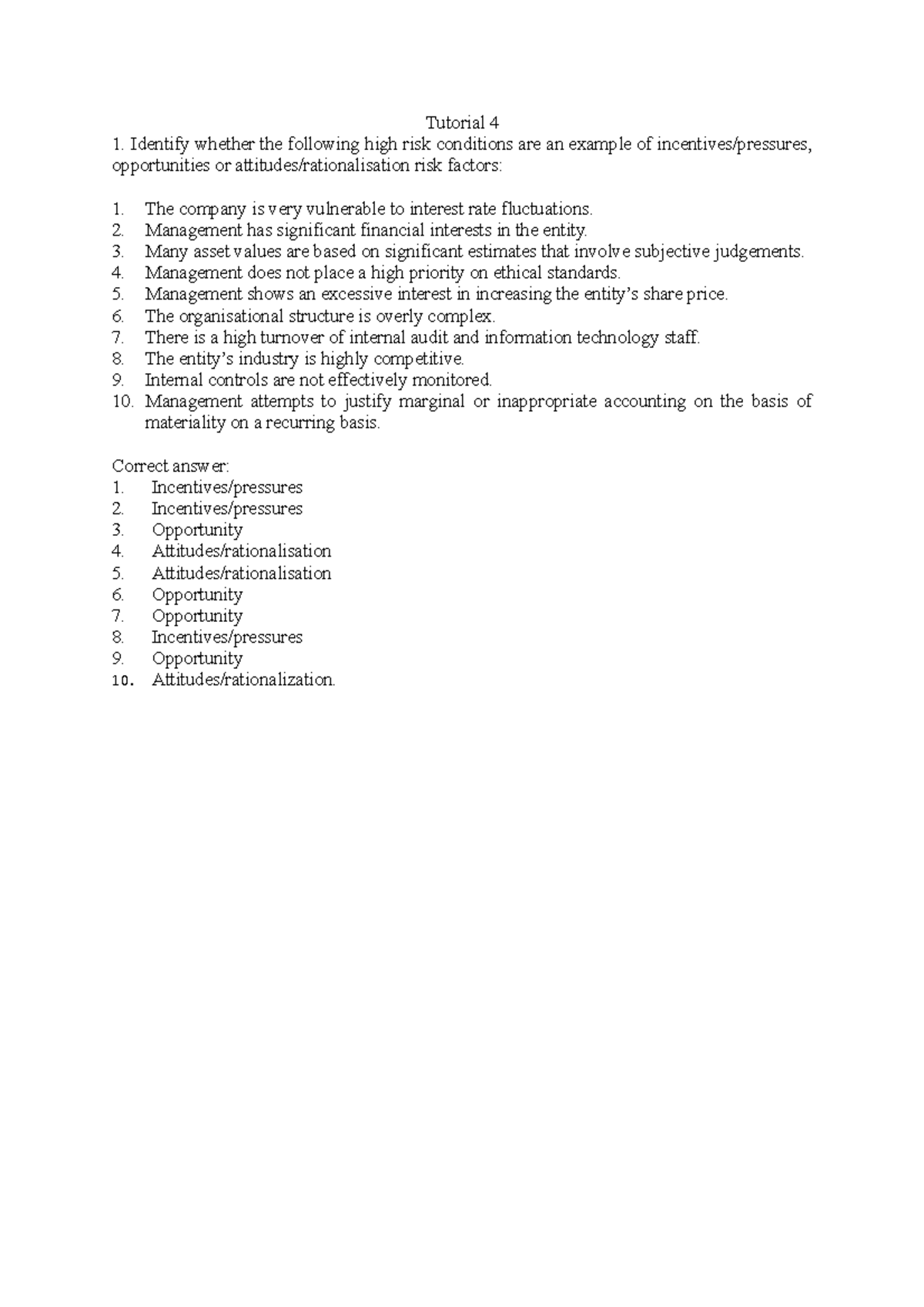 T4 solutions - Tutorial 4 Identify whether the following high risk ...