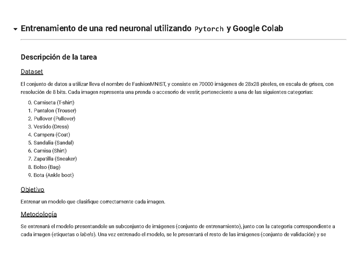 Tutorial Pytorch - Entrenamiento de una red neuronal utilizando Pytorch ...
