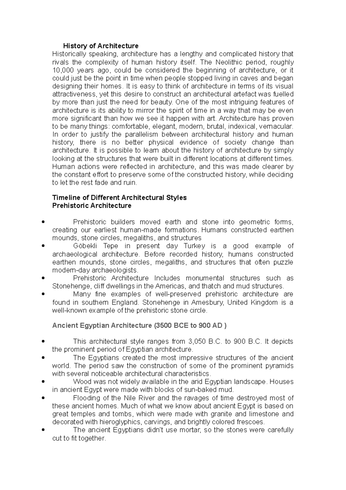 History of Architecture - History of Architecture Historically speaking ...