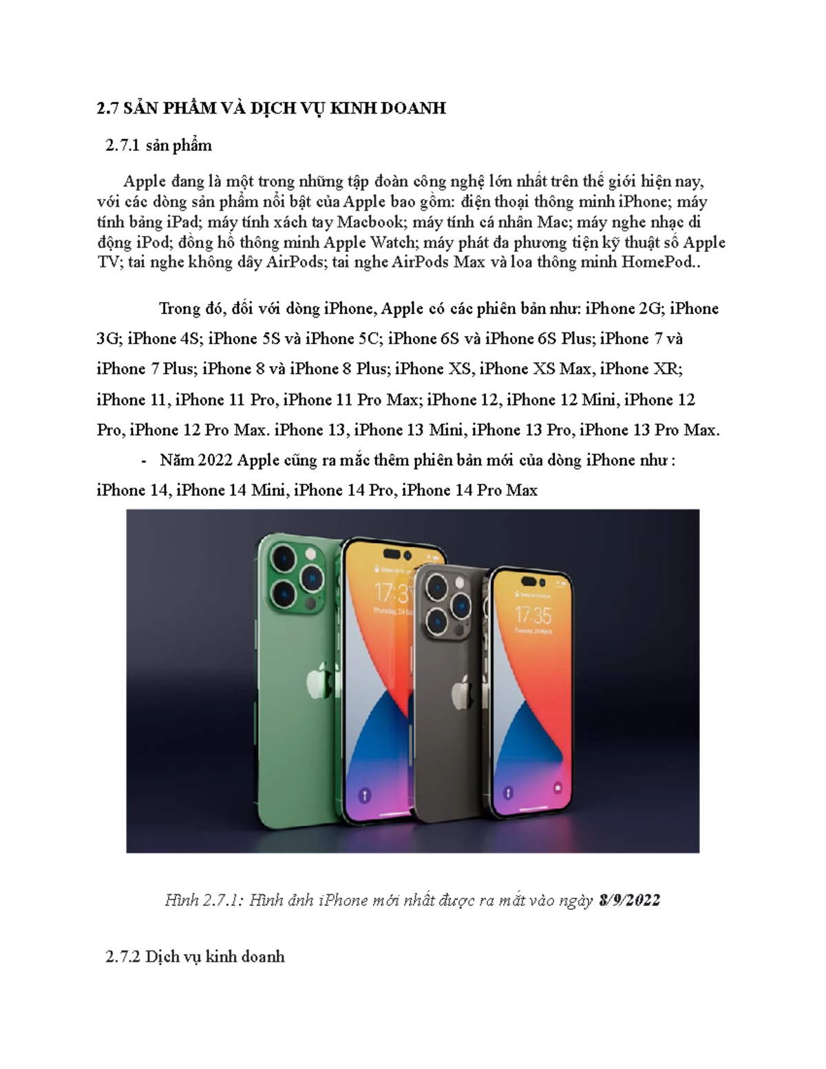 2 - dxcv vb bbb - 2 SẢN PHẨM VÀ DỊCH VỤ KINH DOANH 2.7 sản phẩm Apple ...